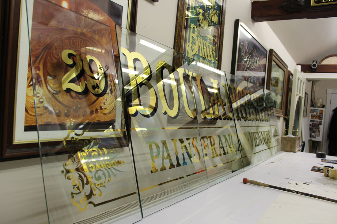 Hand made gilded Boulangerie glass sign - David Smith - Traditional ...