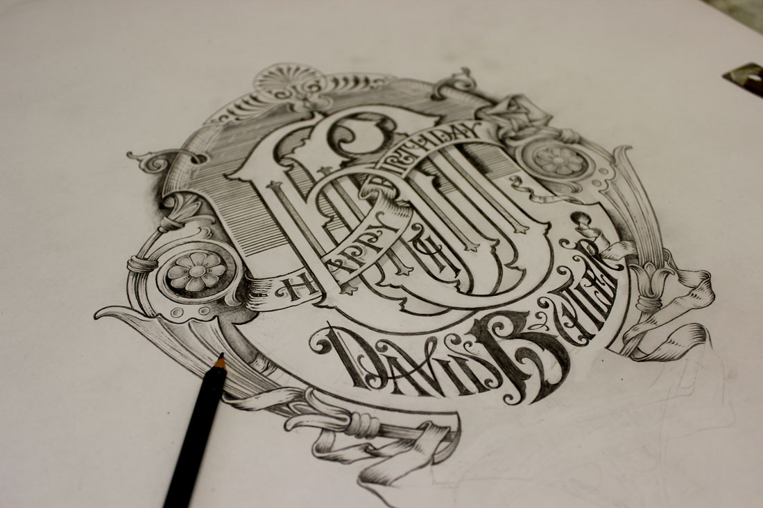 Dave Butler Sketch - David Smith - Traditional Ornamental Glass Artist