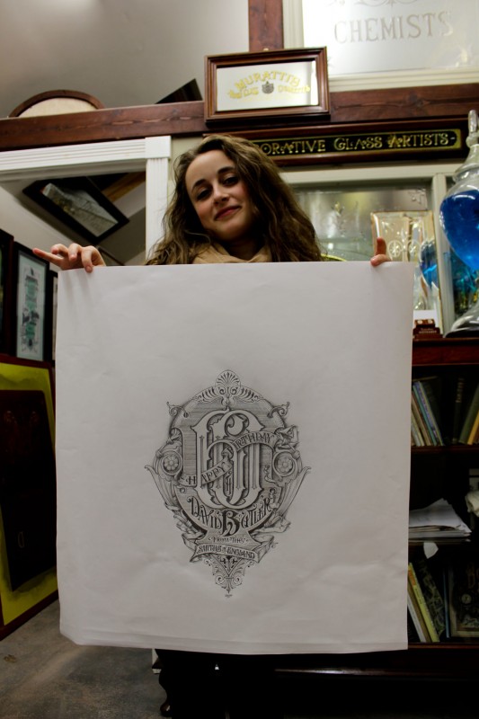 Dave Butler Sketch - David Smith - Traditional Ornamental Glass Artist