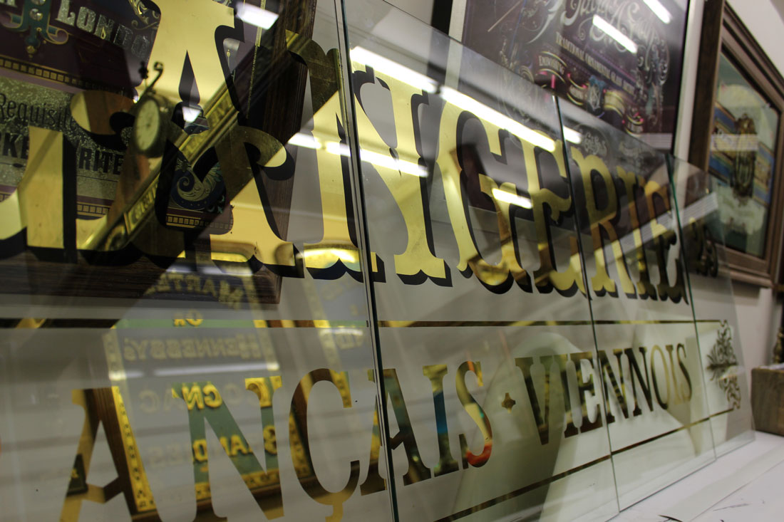 Hand made gilded Boulangerie glass sign - David Smith - Traditional ...