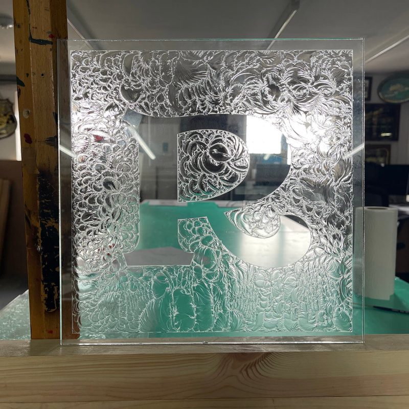 Glue Chipped Glass - "Letter S 3" 12 3/4" x 11 1/2" - David Smith ...