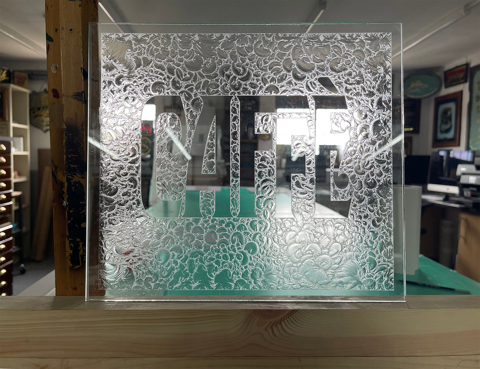 Glue Chipped Glass - "Caffe" 12 1/4" x 10 3/4" - David Smith ...